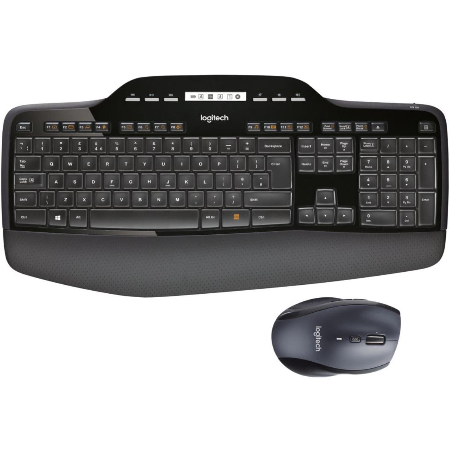 Draadloos toetsenbord met muis - Logitech - Merk: Logitech MK170, Indeling: QWERTY - Rubberdome ...
