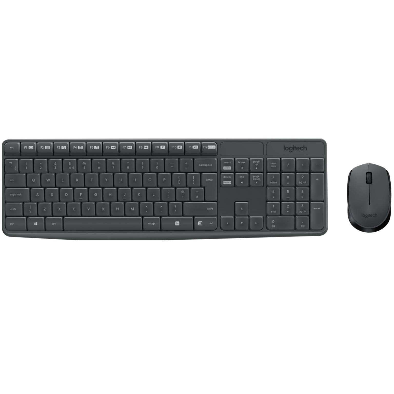Draadloos toetsenbord met muis - Logitech - Merk: Logitech MK235, Indeling: QWERTY - Rubberdome ...