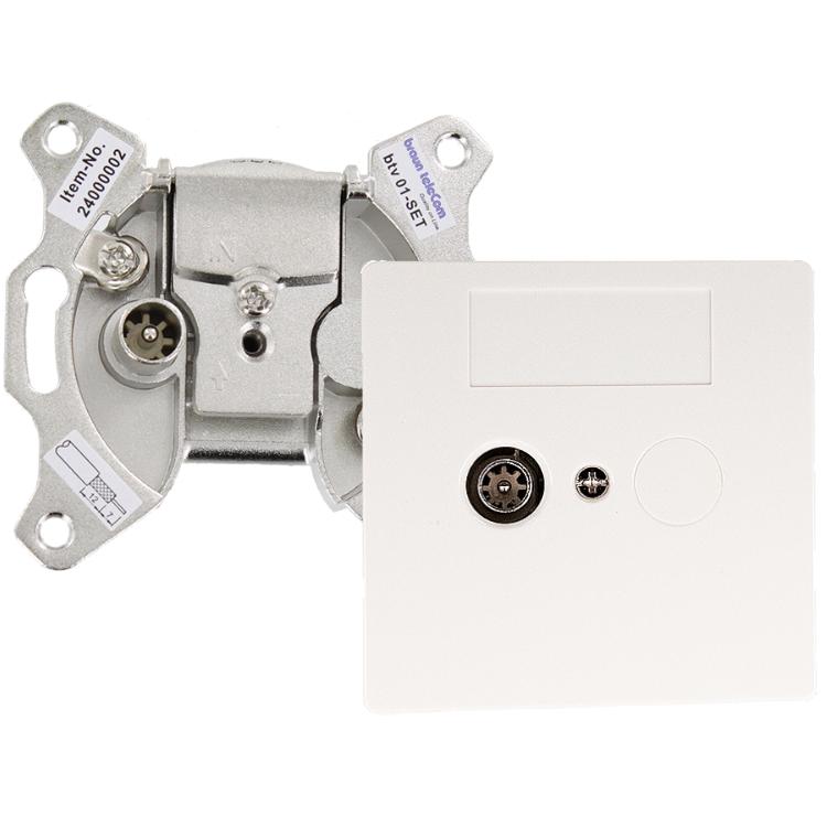 Braun telecom Coax stopcontact btv01-UPC enkelgats einddoos incl. afd ...