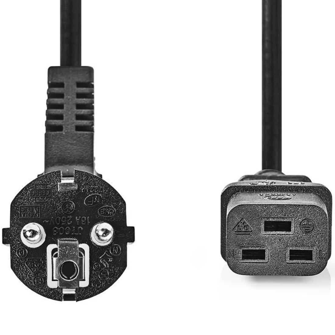 Voedingskabel | Schuko-stekker haaks - IEC-320-C19 | 2,0 m | Zwart ...