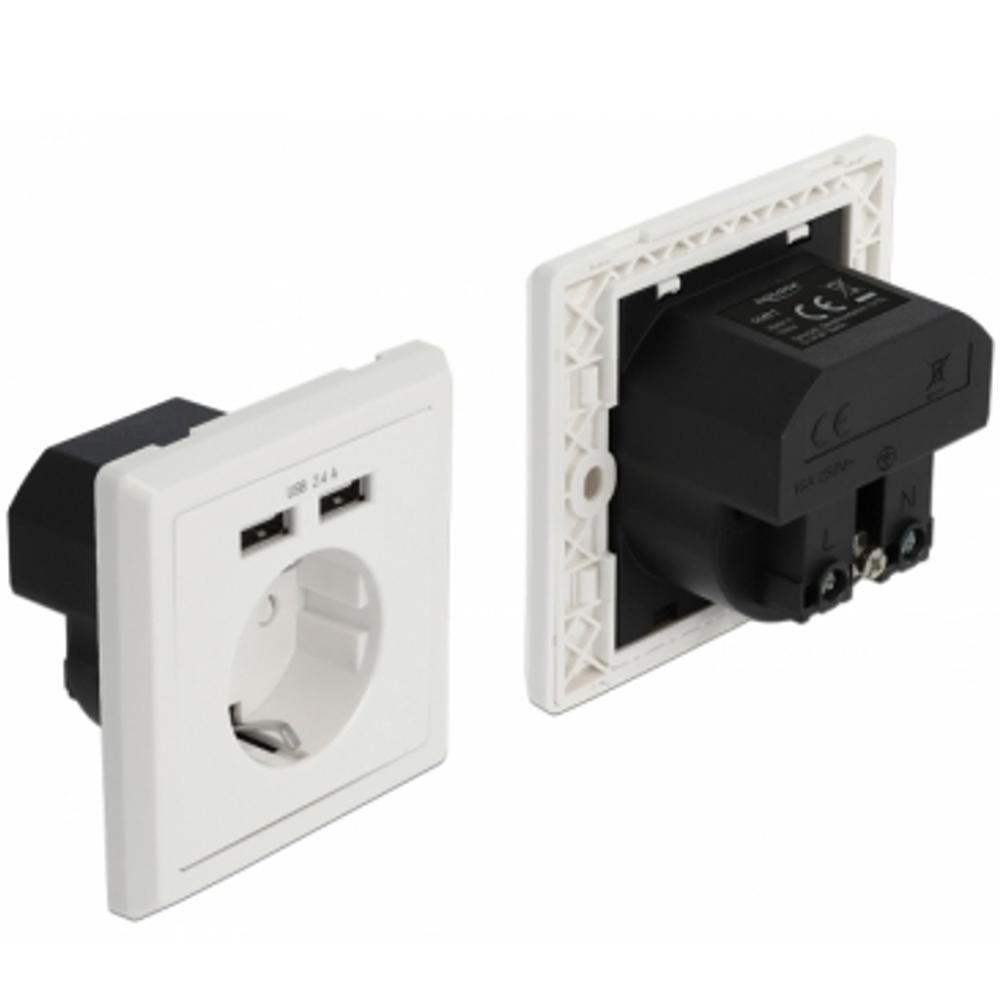 USB stopcontact - Versie: 2.0 - HighSpeed Aansluiting 1: Schuko male ...