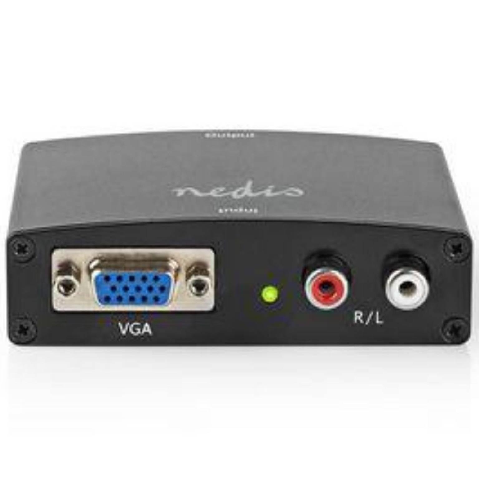 Tulp/VGA naar HDMI omvormer - Ingang 1: 2x RCA female Ingang 2: VGA ...