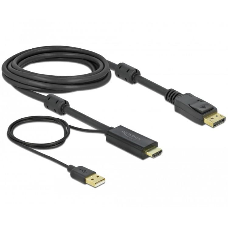 HDMI naar 4K DisplayPort kabel - Versie: 1.2 Verguld: Ja, Aansluiting 1 ...