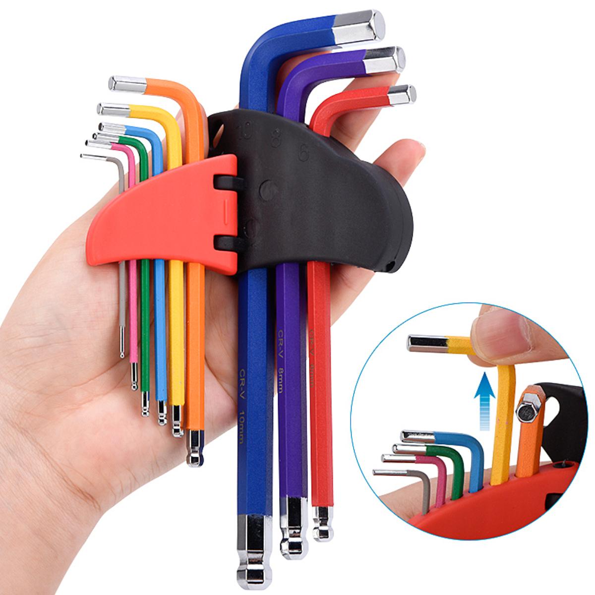 Inbussleutel set - Extra: Met houder, Type: Hex Aantal: 9-delig ...