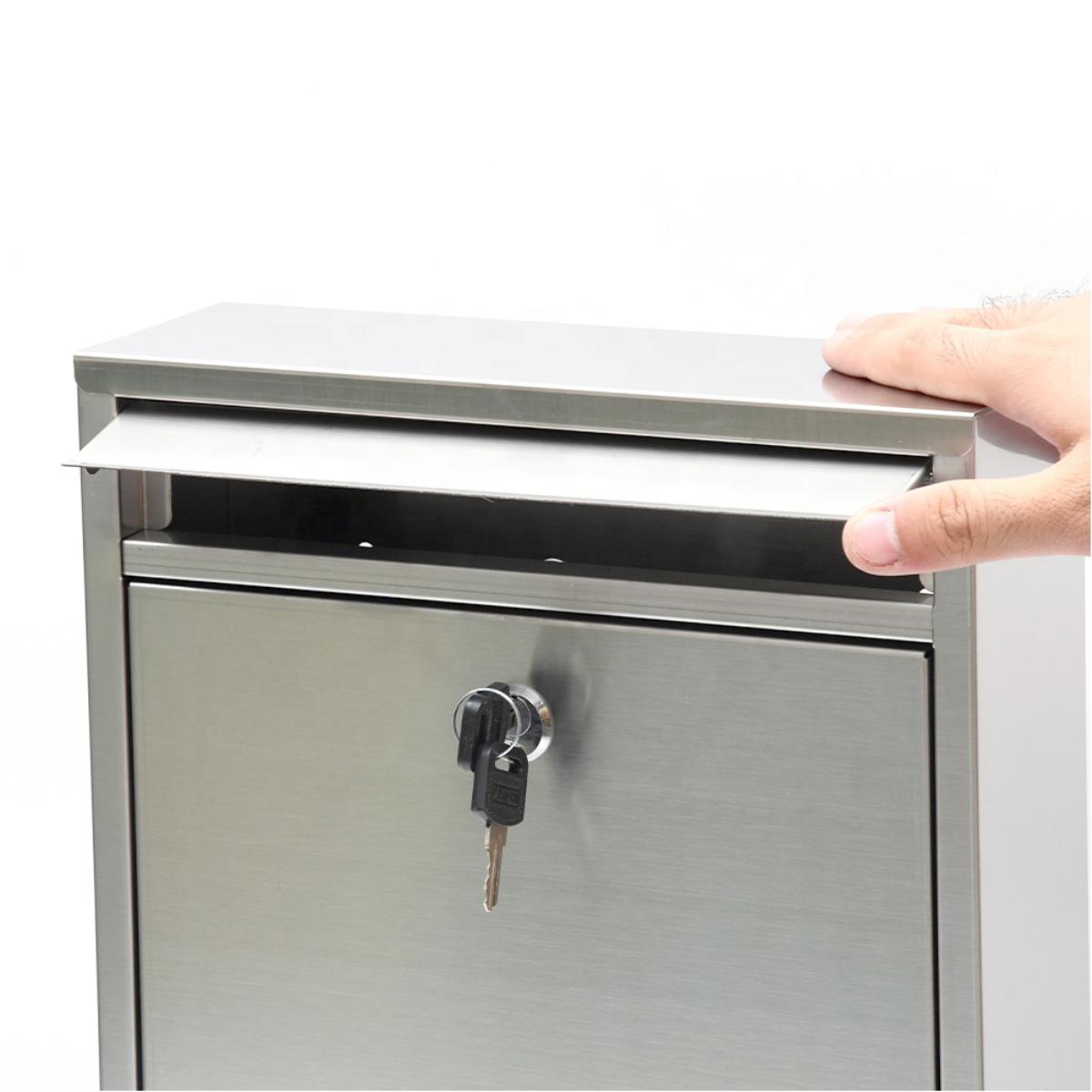 Brievenbus 26x35x8,5 cm. met naamplaatje - Mat RVS - Brievenbus 26x35x8 ...