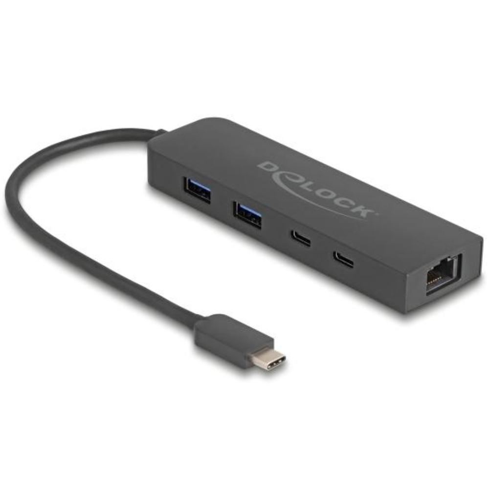 Delock 10 Gbps USB Hub 2.5Gb LAN PD 85W - Versie: 3.2 Gen 2 Aansluiting ...