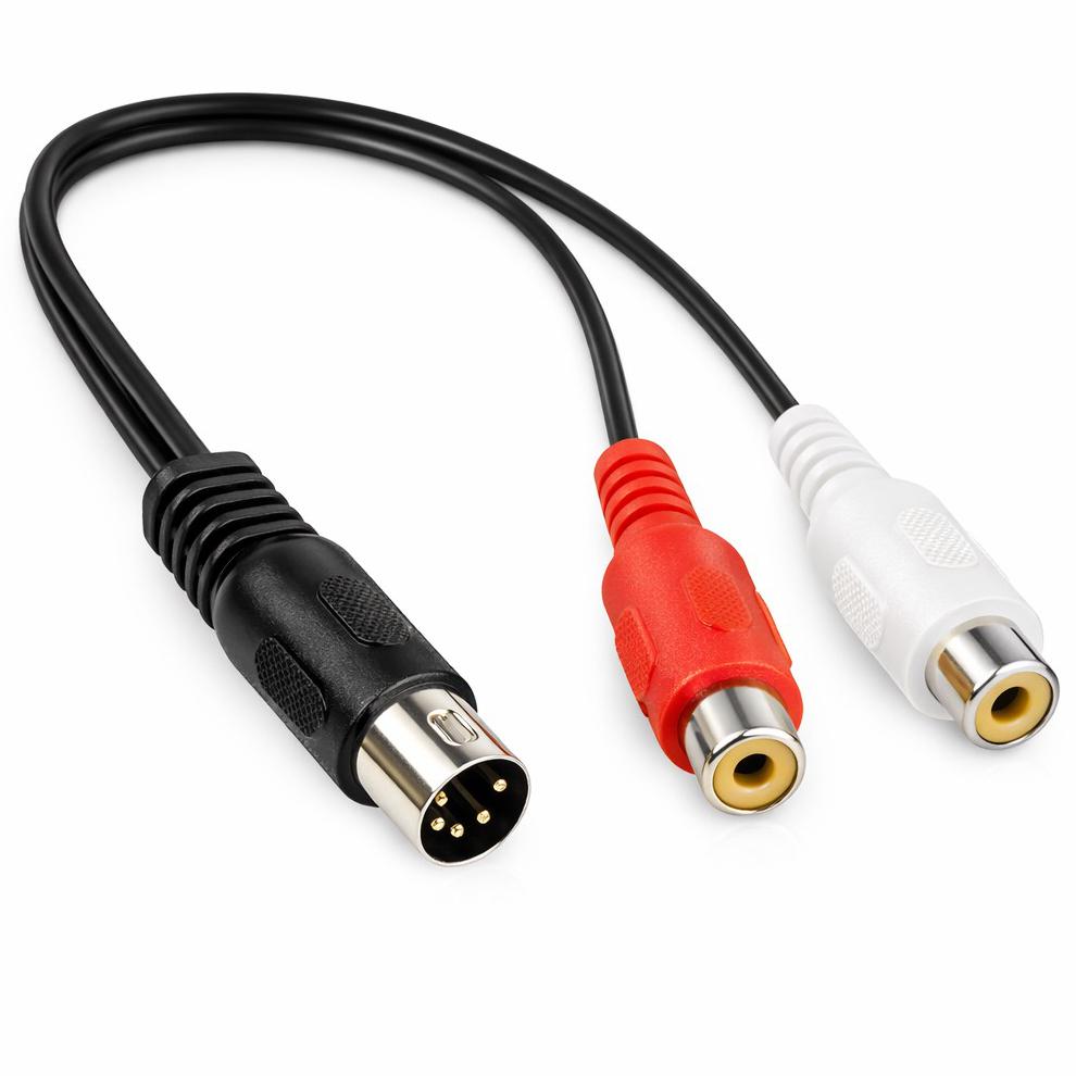 DIN - Tulp Kabel - DIN - Tulp Kabel, DIN 5 polig Male naar 2x Tulp ...